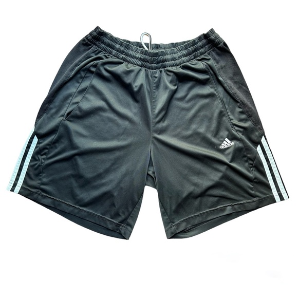 adidas | Shorts | Black Adidas Shorts 3 White Stripes On Sides Size S ...